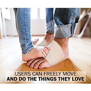 Physix Gear Sport Arch Supports for Plantar Fasciitis Relief (1 Pair) - Foot Sleeve Arch Support for Flat Feet, Plantar Fasciitis Wrap, Arch Compression Support Sleeves, Fast Relief (Beige, M)