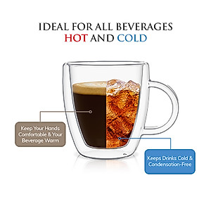 Mindful Design Double Wall Insulated Glasses Espresso Mugs (Set of 2) - 5.4-Ounces