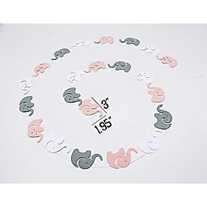 luckylibra Girl Baby Shower Decorations, It is a Girl Banners & Baby Girl Foil Balloons & Elephant Garland & Paper Lantern Paper Flower Pom Poms （Pink White Grey）