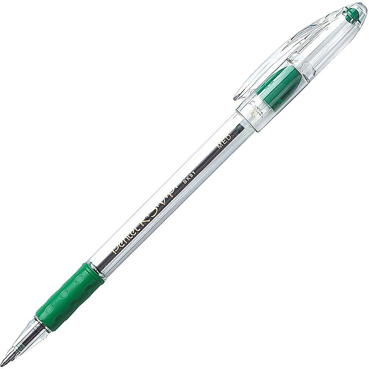 Pentel R.S.V.P. Ballpoint Pen, Medium Point, Green Ink (BK91-D) 12 Total