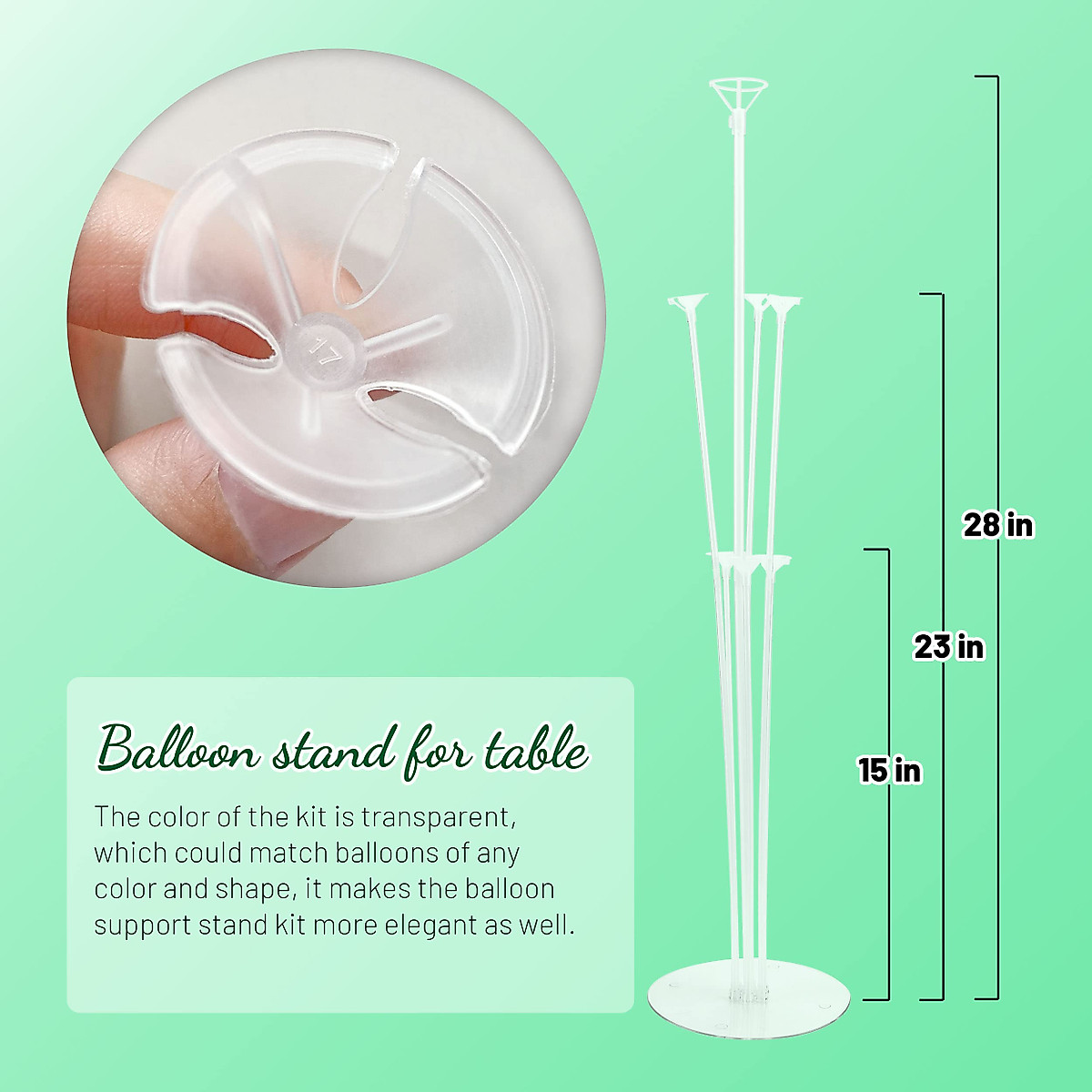 Sharlity 20 Sets Balloon Stand Kit Table Balloon Stand Holder for Graduation Birthday Baby Shower Wedding Anniversary Party Decorations