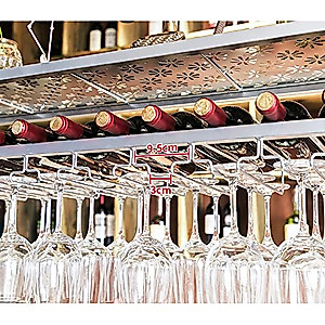 Double Layer Wine Rack Bar Wine Glass Rack Suspension Ceiling Wine Rack Restaurant Wine Bottle Rack J1019, PIBM, Gold, L120×W30cm