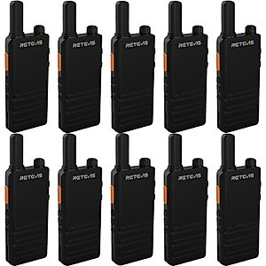 Retevis RT22P,New Version of RT22(2.0),Portable FRS Two-Way Radios,Walkie Talkies for Adults Rechargeable,1620mAh Battery,USB-C,VOX,Radio Walkie Talkie Business School Restaurant Retail(10 Pack)