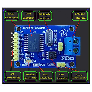 Comidox 3Pcs MCP2515 CAN Bus Module TJA1050 Receiver SPI Module for Arduino 51 MCU ARM Controller Development Board
