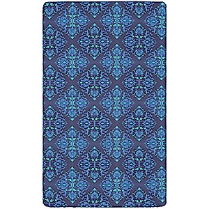 Purple Themed Fitted Crib Sheet,Standard Crib Mattress Fitted Sheet Soft Toddler Mattress Sheet Fitted-Great for Boy or Girl Room or Nursery,28“ x52“,Indigo Sea Blue Turquoise