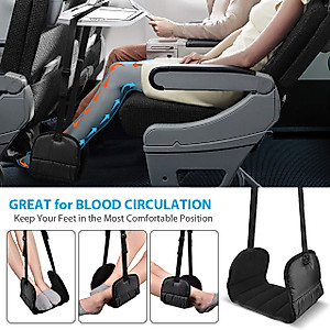 Airplane Footrest - Travel Foot Rest (Thickened Memory Foam), Airplane Travel Accessories, No Clashing Foot Hammock & Portable Plane Leg Rest, Provides Relaxation and Comfortable for Long Flight