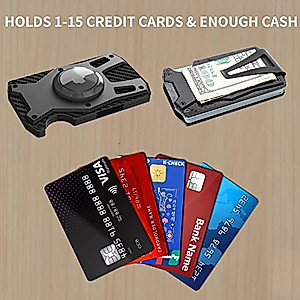 Mvgges Airtag Wallet(No Airtag), Slim Minimalist Wallet with Airtag Holder,Carbon Fiber RFID Blocking Wallet, Airtag Case,Smart Wallet for Men