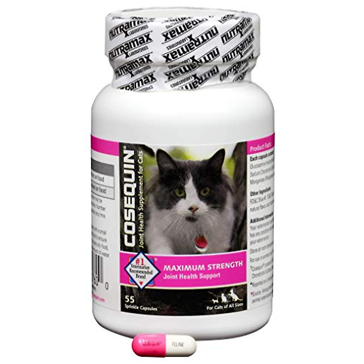 Nutramax Cosequin Joint Health Supplement for Cats - With Glucosamine and Chondroitin, 55 Capsules