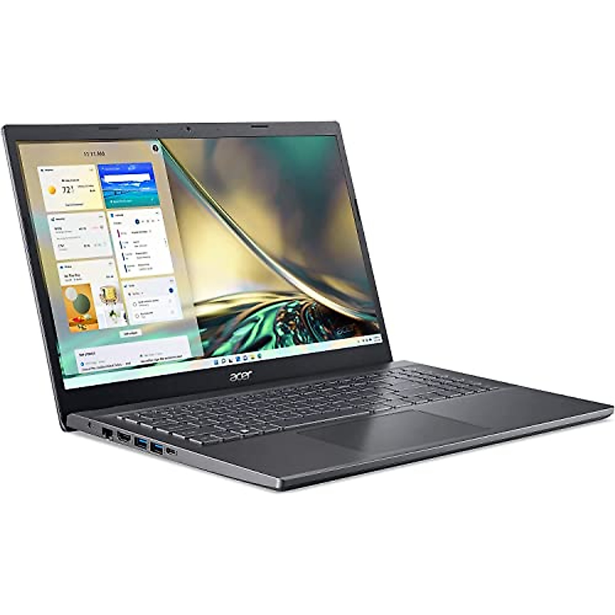 acer 2023 Aspire 5 15.6" FHD IPS Laptop PC 10-Core 12th Intel Core i7-1255U Iris Xe Graphics 16GB DDR4 256GB NVMe SSD WiFi AX RJ-45 BT HDMI Webcam Thunderbolt 4 Backlit KB Windows 11 Pro w/RE USB