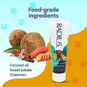 RADIUS USDA Organic Canine Pet Toothpaste 1 Unit, 3 oz, Non Toxic Toothpaste for Dogs, Designed to Clean Teeth and Help Prevent Tartar and Remove Plaque, Xylitol Free