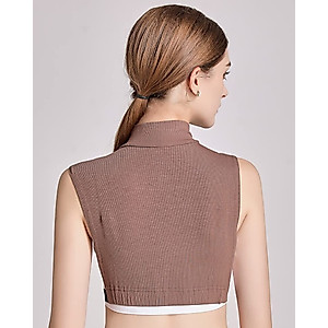 Elegtiskas Mock Turtleneck Dickey Collar Hoodie High Neck Detachable Collar