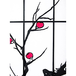 Legacy Decor 4-Panel Blossom Screen Room Divider, Black