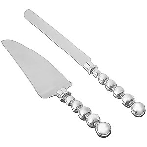Mariposa Pearled Cake Server Set, One Size, Silver