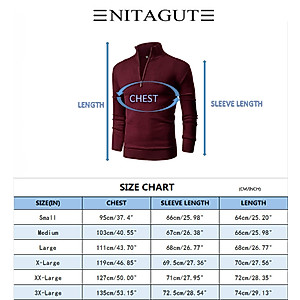 NITAGUT Mens Slim Fit Zip Up Mock Neck Polo Sweater Casual Long Sleeve Sweater and Pullover Sweaters with Ribbing Edge(Black-S)