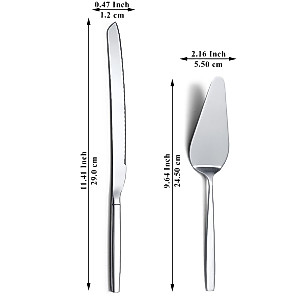 Evanda Wedding Cake Knife and Server Set, Cake Cutte Pie Server for Everyday, Wedding and Birthdays, Dishwasher Safe