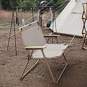 Naturehike 2 Person Folding Camping Chair, Portable Camping Loveseat with Solid Wood Armrest, Double Lawn Chairs for Outdoor Patio Beach Picnic, Supports 350lbs