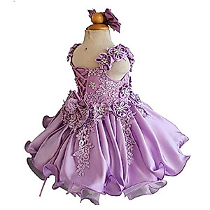 Jenniferwu G535 Infant Toddler Baby Newborn Little Girl's Pageant Party Birthday Dress Lilac Size 12-18Mos
