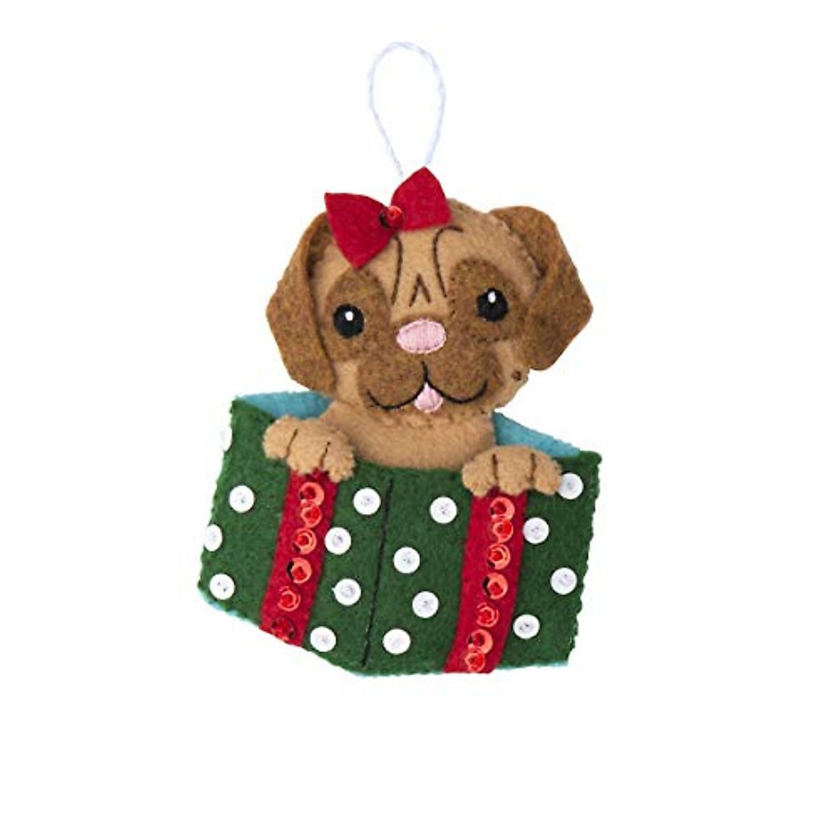 Bucilla, Christmas Dogs, Felt Applique Ornament Kit, Set of 6