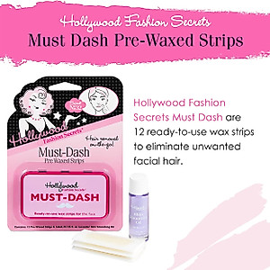 Hollywood Fashion Secrets Must Dash Pre-Waxed Strips, Quick & Efficient Hair Removal, 12 Strips