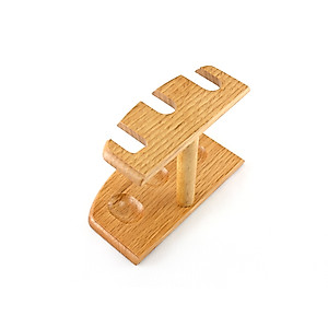 Skyway 3 Pipe Wood Tobacco Pipe Stand Rack Holder - Tan