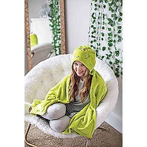Department 56 Snowpinions Snow Throw The Grinch Super Soft Fleece Hooded Blanket, 45 by 60 Inch, Green