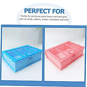 KOMBIUDA 3pcs Kids Stationary Cookie Gift Box Book Boxes Decorative Book Cartoon Box Candy Case with Lock Christmas Treat Box DIY Making Box Candy Storage Box Book-shaped Candy Box Toy Girl