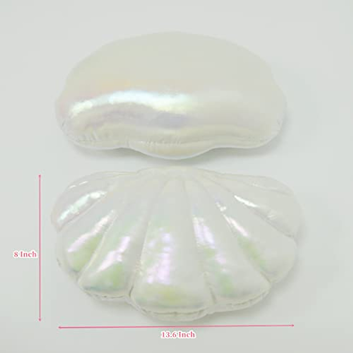 Marble Empire Shell Pillow Seashell Decorative Throw Pillows Pearlescent Sea Shell Toy Coastal Beach Shaped Ocean Theme Decor （13.6 × 8 inch）