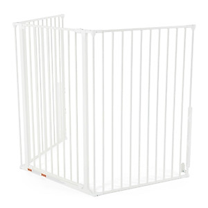Scandinavian Pet Design Large Metal Pet Gate, 87.8" W x 41.0" H, Adjustable Wall-Mounted Tall Pet Gate, White