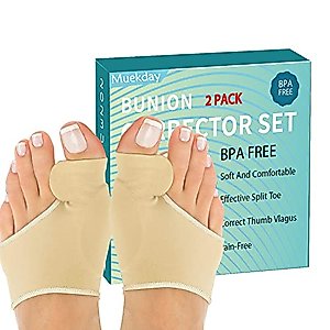 Bunion Corrector for Women & Men,2 Pcs,Upgraded Orthopedic Bunion Splint for Big Toe Pain Relief and Toe Straightening,Hallux Valgus Brace for Day/Night Support (Beige-2PACK)