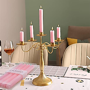 12 Pack Pink Tall Taper Candles 10 inch Long Stick Candles, TWUTGAYW Smokeless Unscented Dinner Candle, 6 Hour Burn Time Dripless Tapered Candles for Candlesticks Christmas Thanksgiving Home Decor