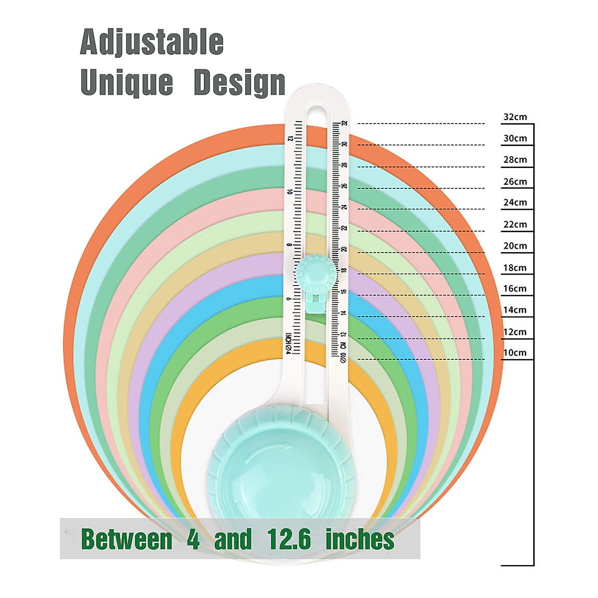 Oythiem Circle Cutter Tool for Paper Crafts - Perfect Circle Maker with Ease - Rotary Cutter Round Cutting Knife with 3 Replaceable Blades for Scrapbooking, Card Making, Art and Diy Crafts (Green)