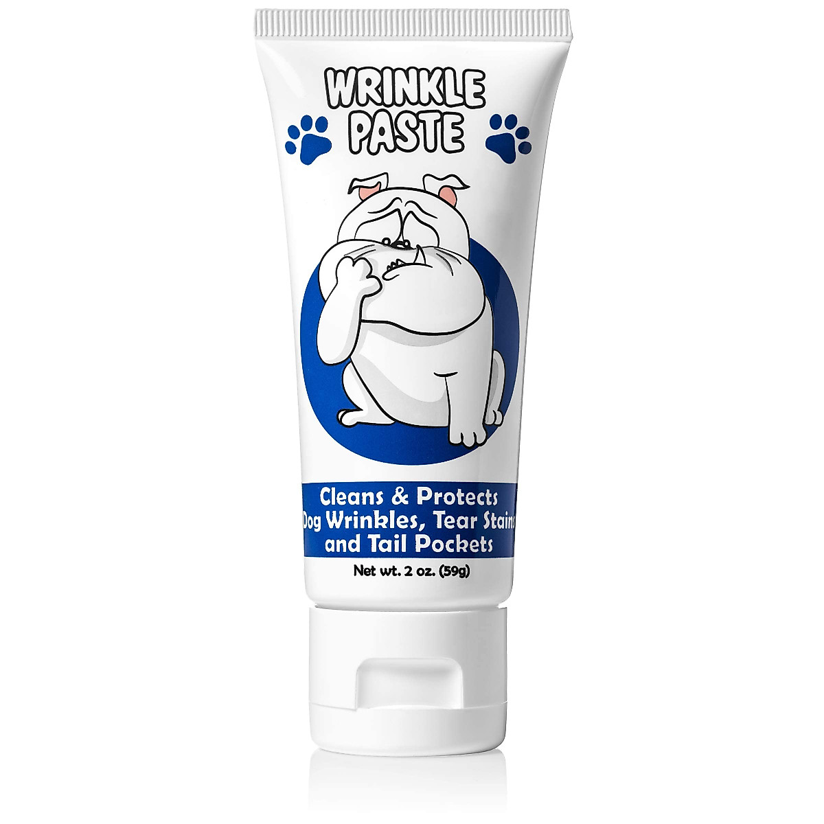 Squishface Wrinkle Paste (2oz) & 5x7 Wipes Bundle - Clean Wrinkles, Tear Stains, Tail Pockets, Paws – Anti-Itch, Deodorizing - Great for English Bulldogs, Pugs, Frenchies, French Bulldogs & Any Breed