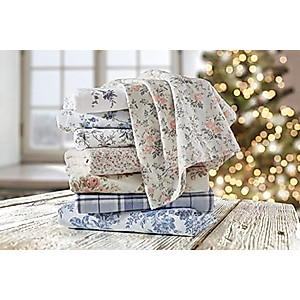 Laura Ashley Home - Twin Sheets, Cotton Flannel Bedding Set, Brushed for Extra Softness & Comfort (Vanessa, Twin)
