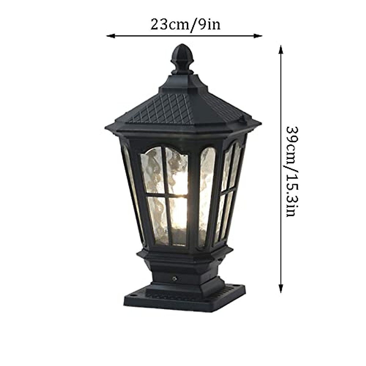 CZLZY Retro European Style E27 Pillar Lamp Creative Simple Aluminum Column Light Outdoor Waterproof Post Light Glass Lampshade Villa Garden Decoration Landscape Light Lawn Light