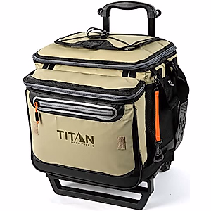 Arctic Zone Titan Deep Freeze Wheeled Cooler - 60 Can Rolling Cooler - Moss Green - Cooler with Deep Freeze Insulation and Detachable All-Terrain Cart with Wheels