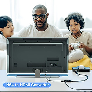 N64 to HDMI Converter, Supports 4 : 3/16 : 9 Ratio Switch, HDMI Cable for N64, Nintendo64 to HDMI Converter Cable Compatible with Nintendo 64/ Super SNES/NGC