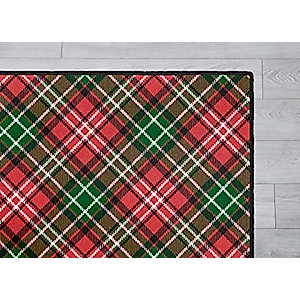 Brumlow MILLS Christmas Plaid Washable Festive Print Holiday Area Rug for Living or Dining Room, Bedroom Carpet and Kitchen Rug, 5'x8', Multicolor