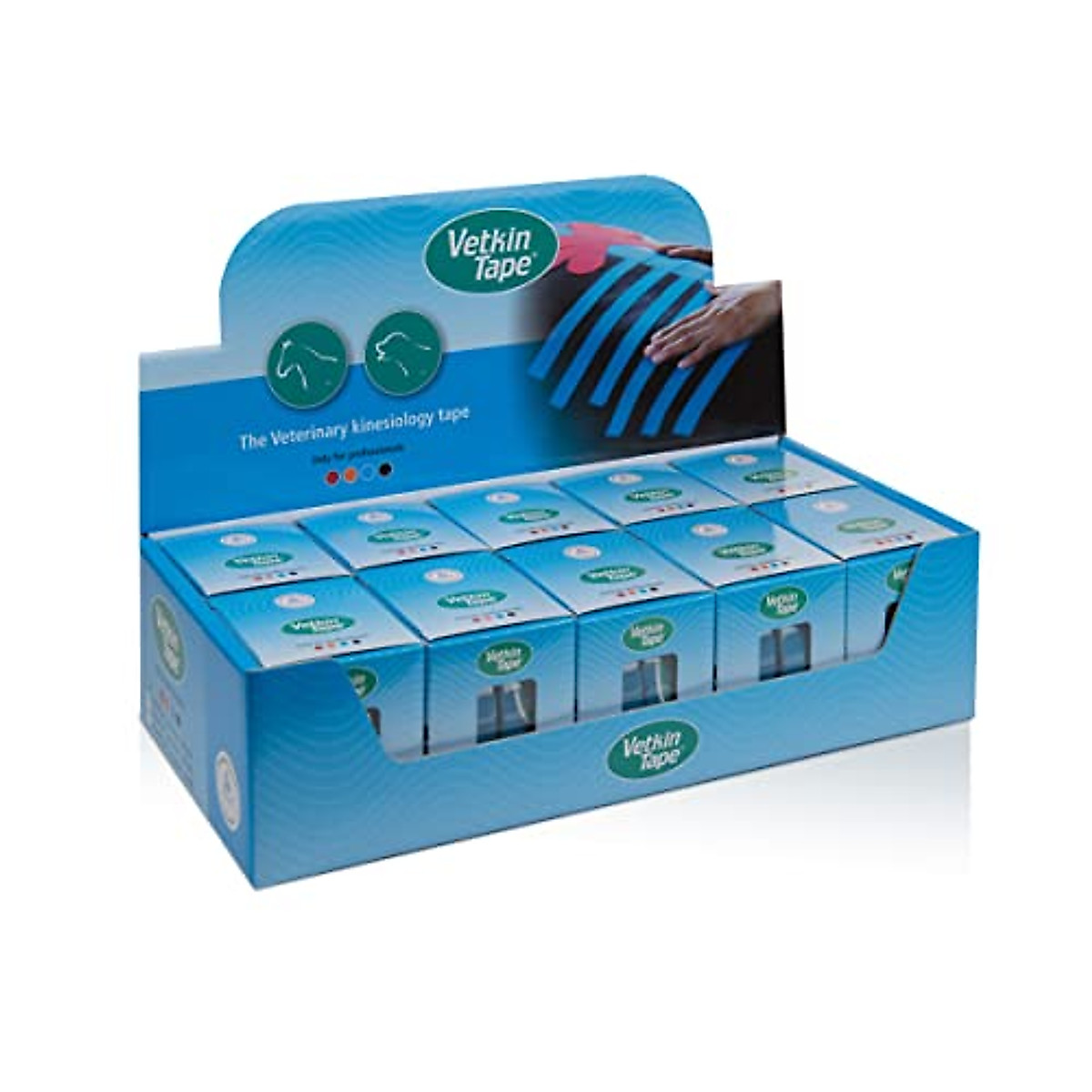 VETKIN VetkinTape® Veterinary Kinesiology Tape Blue | Kinesiology Tape for Horses & Dogs | Equine & Canine Kinesiotape | Latex Free and TÜV Quality Mark Certified Ktape | 1.2 inch | Pack of 2 Rolls