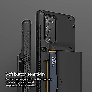 VRS DESIGN Damda Glide Pro for Galaxy Note 20, with [4 Cards] [Semi Auto] Premium Sturdy Credit Card Slot Wallet for Samsung Galaxy Note 20 5G Case 6.7 inch(2020) Black