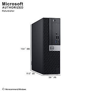 Dell OptiPlex 7070 SFF High Performance Desktop Computer, Intel Eight Core i7-9700 up to 4.7GHz, 16G DDR4, 512G SSD, WiFi, BT, 4K Support, DP, HDMI, Win 10 Pro 64 English/Spanish/French(Renewed)