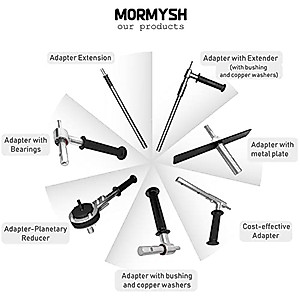 Mormysh Ice Auger Drill Adapter with Galvanized Steel Plates, Ice Fishing Planetary Reducer for Ice Screws, Ice Fishing Drill Attachment with Rubber Handle, Cordless Adapter for Ice Auger Drill