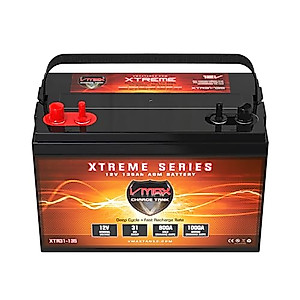 (2) XTR31-135 24 Volt Trolling Motor Batteries 135 Amp Hours VMAX Group 31 12V AGM Deep Cycle Maintenance-Free Sealed Marine 12 Volt 135Ah Battery for 24V Trolling Motors