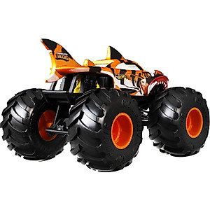 Hot Wheels Toy Monster Trucks, 1:24 Scale Die-Cast Tiger Shark, Oversized Play Vehicle for Kids & Collectors