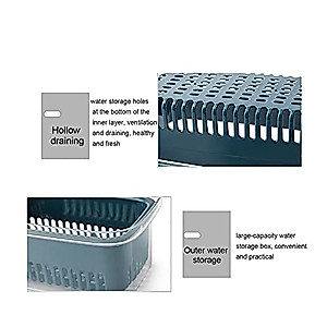 Creat Col Boy Storage Sealed Storage Box Refrigerator Food Box Box Box Fresh-Keeping Kitchen，Dining & Bar (Blue)