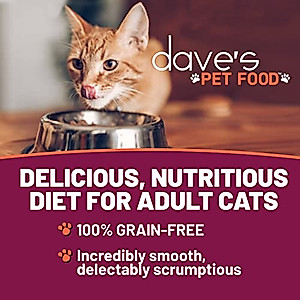 Dave's Pet Food Grain Free Wet Cat Food (Tuna & Chicken in Gravy), Naturally Healthy Canned Cat Food, Added Vitamins & Minerals, Wheat & Gluten-Free, 3 oz (Case of 24)