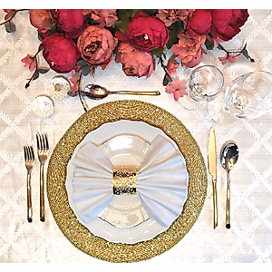 YESHIN 100 Pcs Premium Napkin Rings Laser Cut Foil Paper Napkin Holder for Wedding Party Dinner Table Decor,Special Events and Catering Services (Gold)