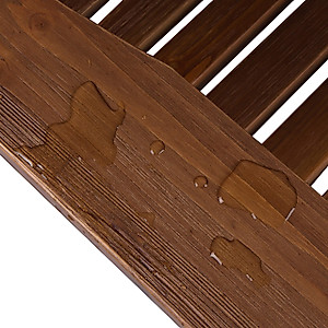 Shine Company Marina Adirondack Porch Rocker, Indoor Outdoor Wood Rocking Chair, Oak