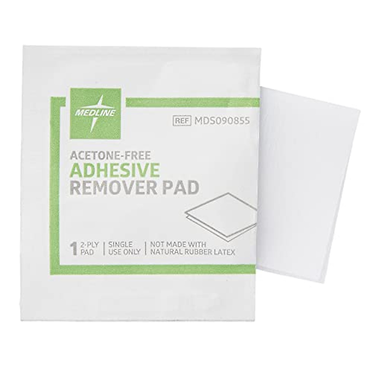 Medline Adhesive Remover Pad, Acetone-Free, Sterile 2-Ply Pad, 100 Count