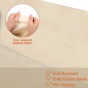 Mancro Square Patio Table Cover, 48 Inch Water-Resistant Outdoor Furniture Covers for Table and Chairs, Windproof & UV-Protection Patio Cover Fire Pit Covers 48L x 48W x 29H, Brown Outdoor Table Cover