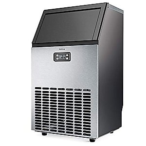 hOmeLabs Freestanding Commercial Ice Maker Machine - Makes 99 Pounds Ice in 24 hrs with 29 Pounds Storage Capacity - Ideal for Restaurants, Bars, Homes and Offices - Includes Scoop and Connection Hose